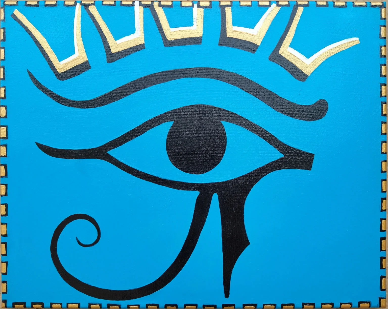 Details on the Eye of Ra painting by Simon DeVille