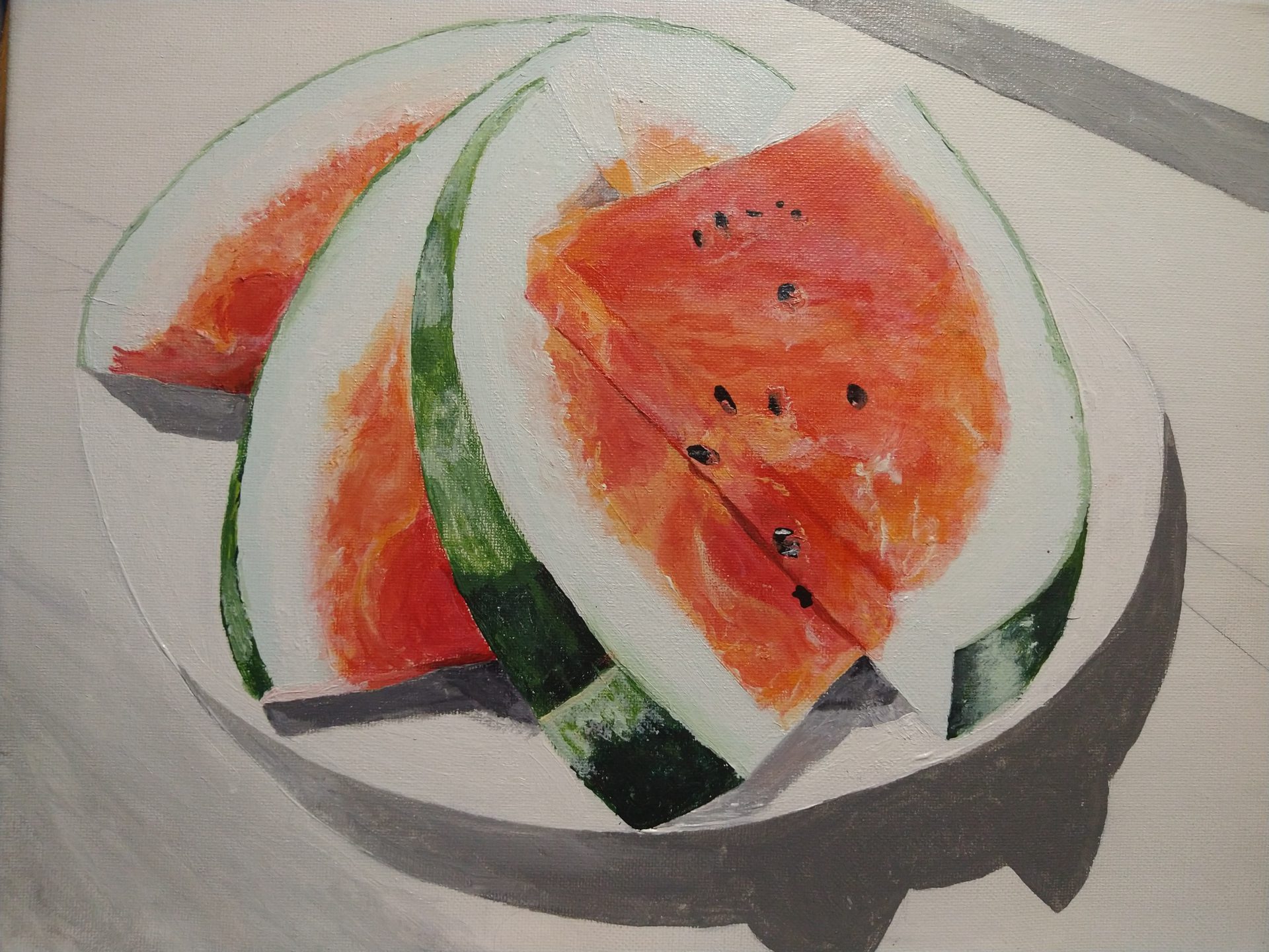 A plate of watermelon - Simon DeVille, Fine Artist